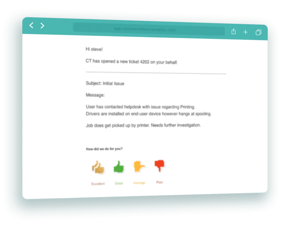 Syncro Survey For Support Tickets Emails Invoices Estimates Threads