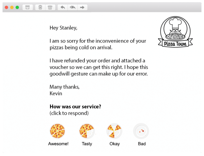 Customer Ratings in Email - 6 Awesome Examples - Customer Thermometer